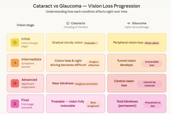 Cataract vs Glaucoma: Symptoms, Risks & Differences